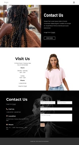 Dreadlock salon services Homepage Design
