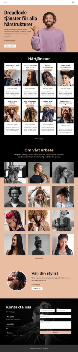 Dreadlock salongstjänster - Mall av Nicepage