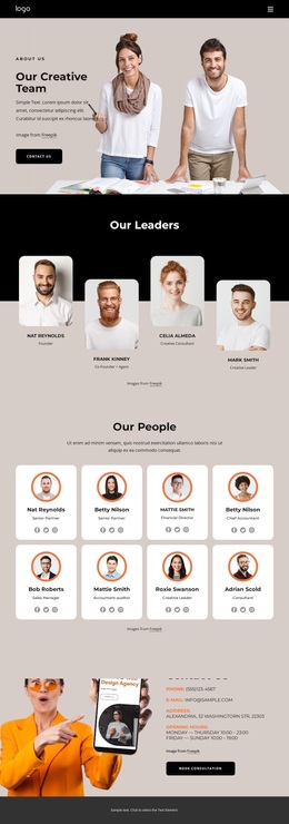 120 Team Page Templates | Nicepage