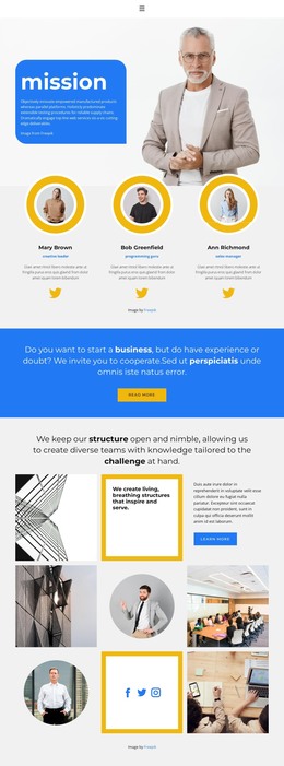 Our business mission - HTML5 Template by Nicepage