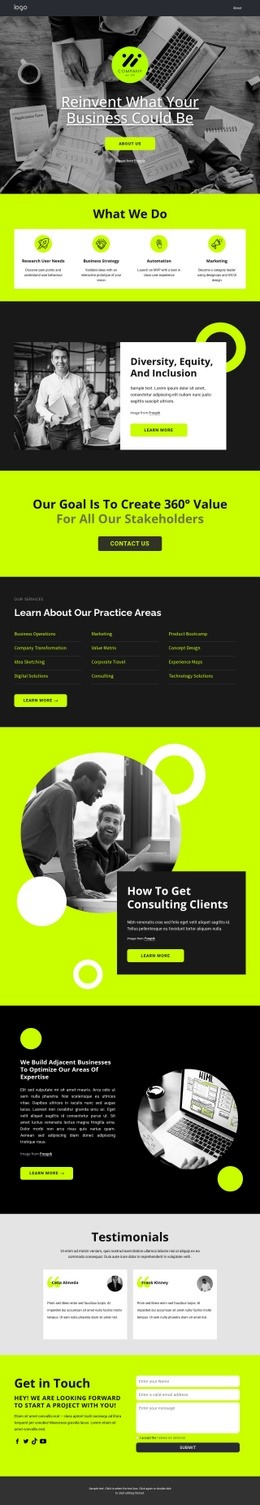 Client Web Page Designs