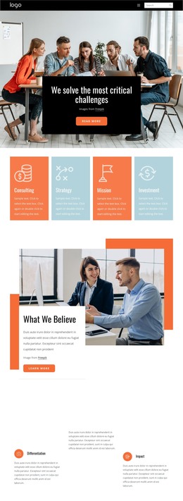 We help clients solve complex business problems - Website Template by Nicepage