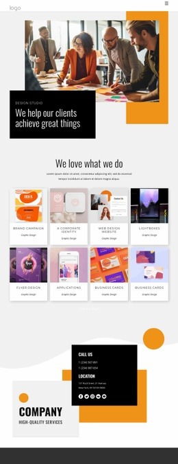 Creative contact us block Wix Template Alternative