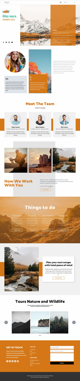 Mountain advanture travel Website Template