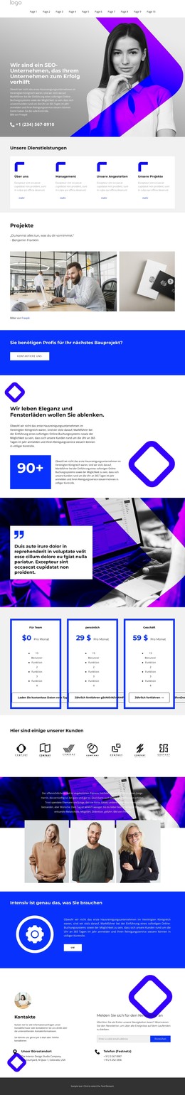 Arbeitsbeginn – HTML-Vorlage von Nicepage