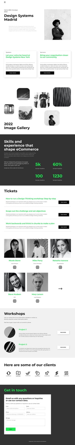 Submission form - One Page Template by Nicepage