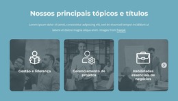 Nossos principais tópicos e títulos - Modelo HTML por Nicepage