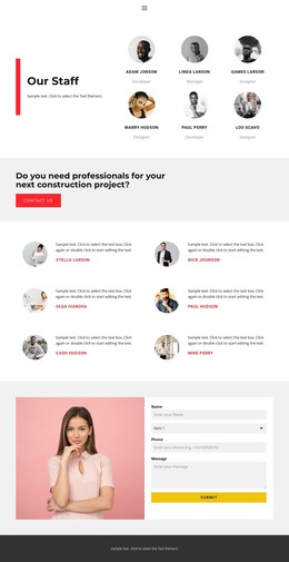 100 Team Page HTML Templates