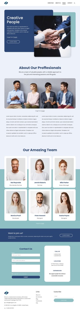 Team Page Templates | Nicepage