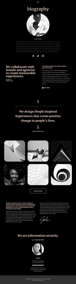 Profiles One Page Templates | Nicepage