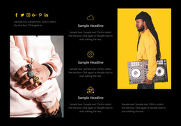 Social and features - Website Template by Nicepage