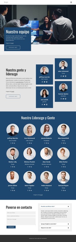 El equipo conecta a líderes de regiones. - Plantilla HTML5 por Nicepage