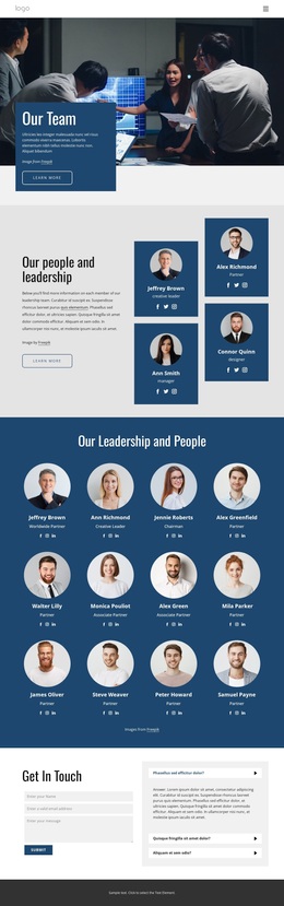 120 Team Page Templates | Nicepage