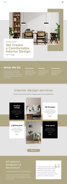 We create a comfortable interiors - Web Page Design by Nicepage