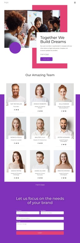 Together we build dreams - Website Template by Nicepage