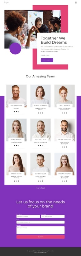 120 Team Page Web Page Designs | Nicepage