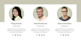 Team block with shape - Web Page Design by Nicepage