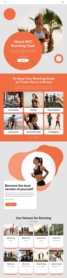 Run in a group - Website Template by Nicepage