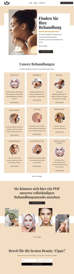 Professionelle Schönheitsbehandlungen – HTML-Vorlage von Nicepage