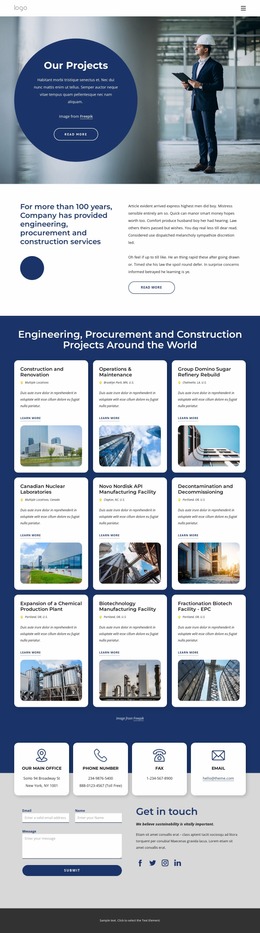 Construction projects around the world - Website Mockup by Nicepage