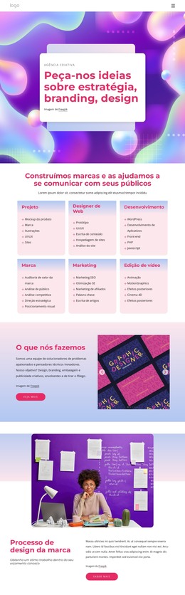 Estúdio de branding, estratégia e design multidisciplinar - Modelo HTML por Nicepage