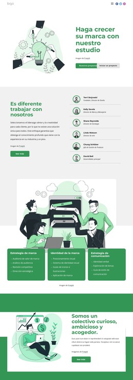 Haz crecer tu marca con nuestro estudio - Plantilla HTML5 por Nicepage
