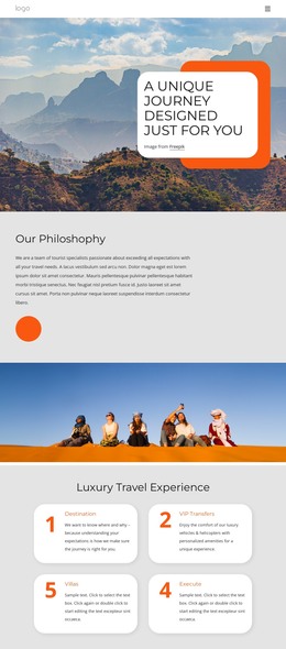 A unique journey - Website Template by Nicepage