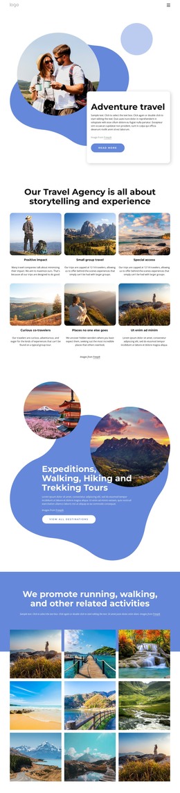 Agency specializing in luxury adventure travel - HTML Template by Nicepage