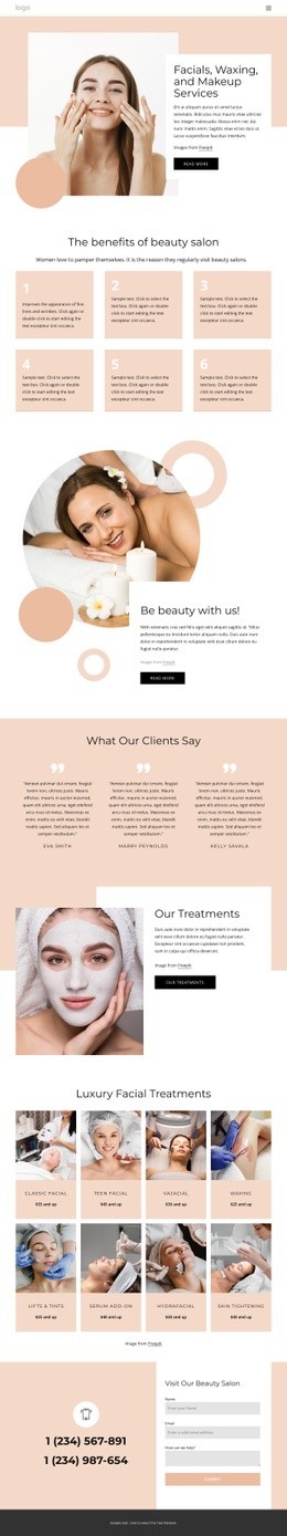 The benefits of beauty salon - Homepage Design by Nicepage