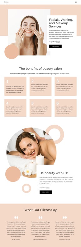 Facials, waxing, makeup services - Template by Nicepage