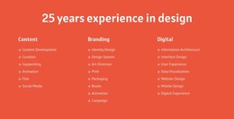 25 years experience in design - Website Mockup by Nicepage