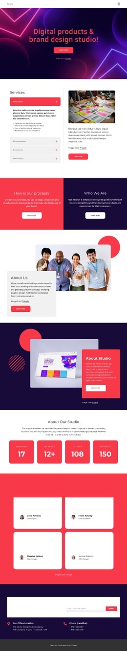 Split text block - Web Page Design by Nicepage