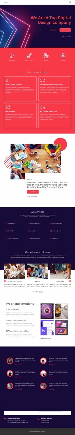 Split text block - Web Page Design by Nicepage
