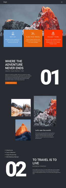 Mountain beauty in travel - HTML Template by Nicepage