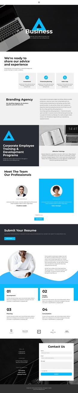 Any method of communication - One Page Template by Nicepage