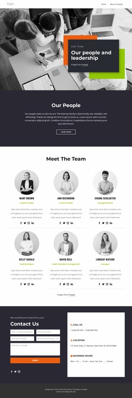 Meet our leaders and other team - Website Mockup by Nicepage