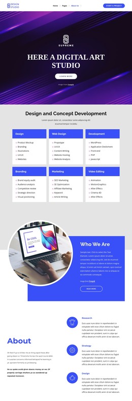 Innovation studio - Website Template by Nicepage