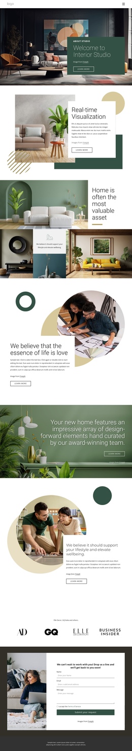 520 Interior One Page Templates | Nicepage