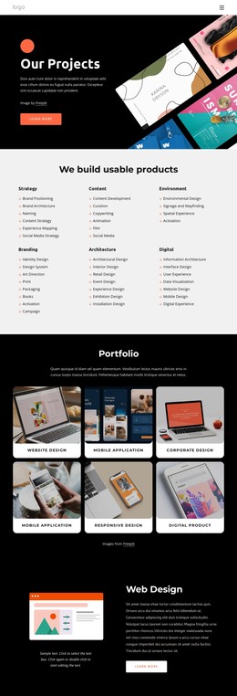 Our creative portfolio - HTML Template by Nicepage
