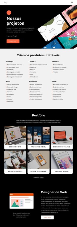 Nosso portfólio criativo - Modelo HTML por Nicepage