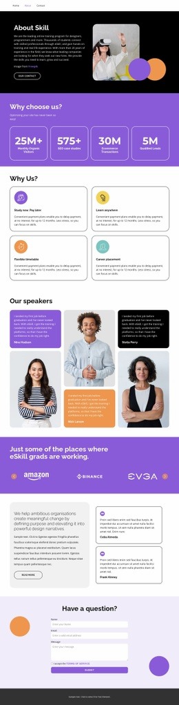 Flexible timetable - Web Page Design by Nicepage