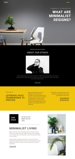 Minimalist designer interiors - HTML5 Template by Nicepage