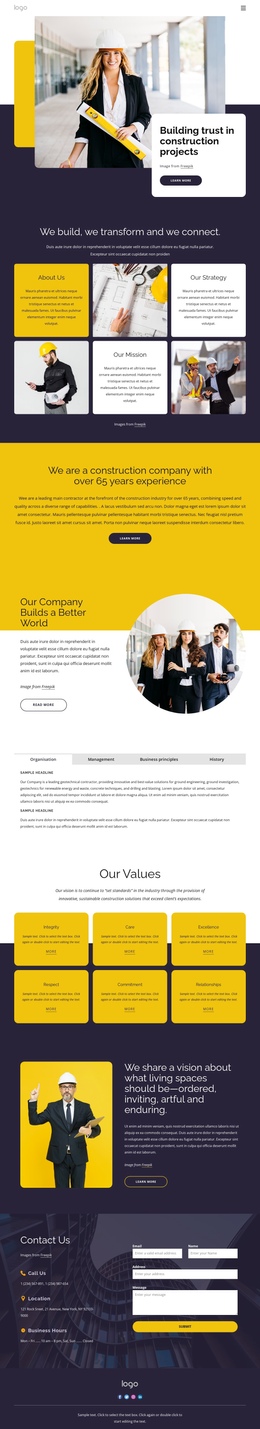 Engineering One Page Templates | Nicepage