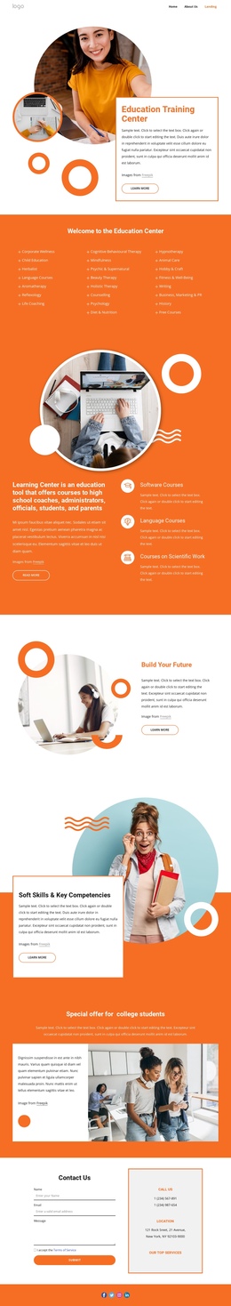 490 Education One Page Templates | Nicepage