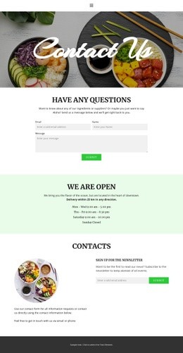 Restaurants contact - Web Page Design by Nicepage