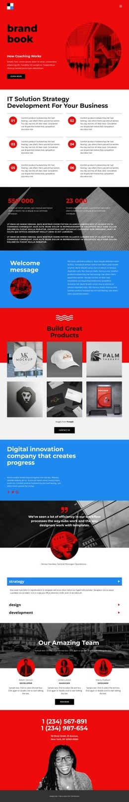 Three blocks of text Web Page Design