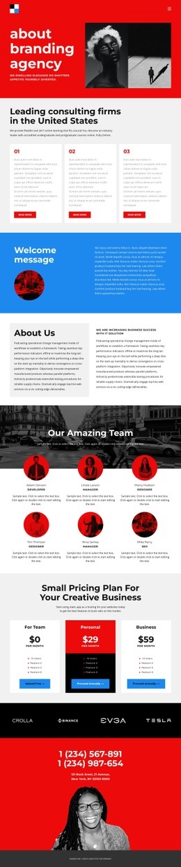Four texts and a title - Web Page Design by Nicepage
