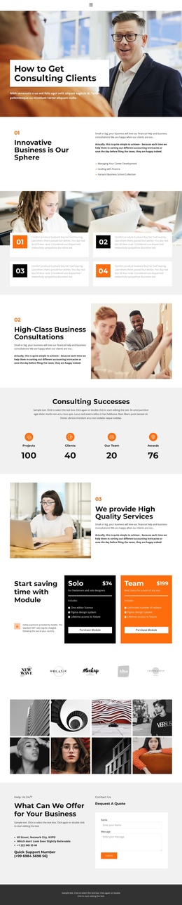 Text with color background - One Page Template by Nicepage
