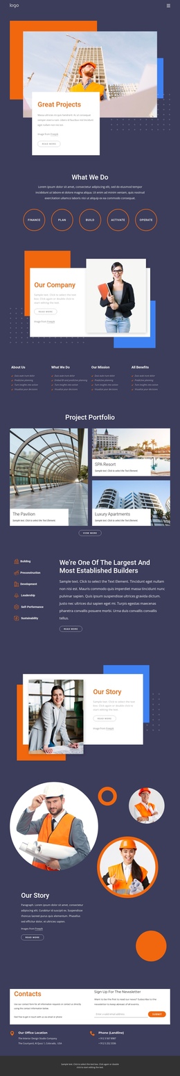 The building and construction company - One Page Template by Nicepage