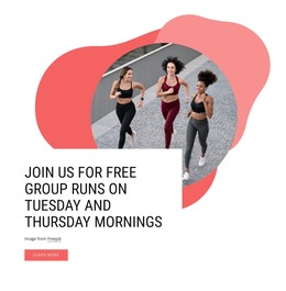 Join us for free group runs - Html Code Example by Nicepage